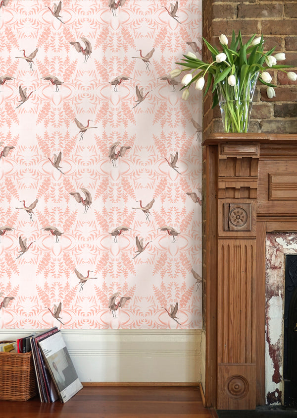 Reddish Egret Peach Wallpaper | Wall Treatments | Decor | Annie Moran