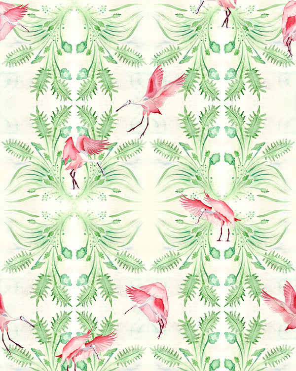 Roseate Spoonbill Wallpaper | Wall Treatments | Decor | Annie Moran